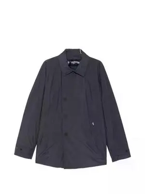 Add Button-up Logo-patch Coat - Blue