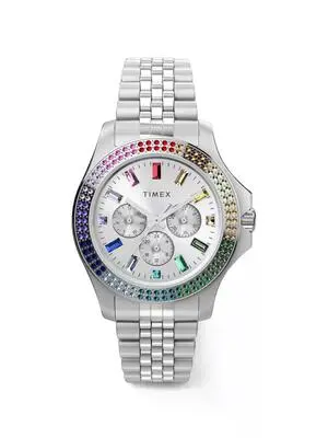 TIMEX Kaia 40mm Crystal-embellished Watch - Silver