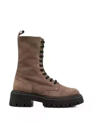 GISEL B Lace-up Suede Boots - Brown