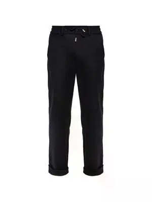 Eleventy Rolled-up Wool-blend Trousers - Blue