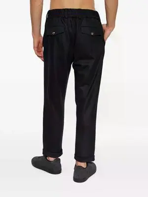 Eleventy Rolled-up Wool-blend Trousers