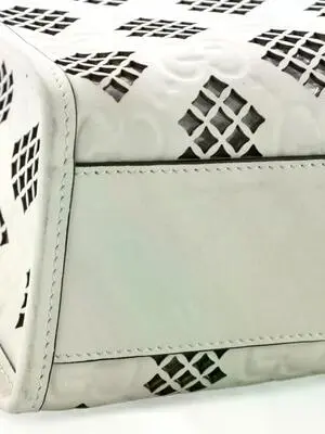 Gucci Convertible Gg Debossed Laser Cut Leather Small Tote Bag