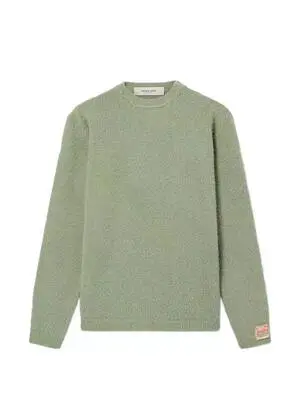 GOLDEN GOOSE Bouclé-knit Crew-neck Sweater - Green