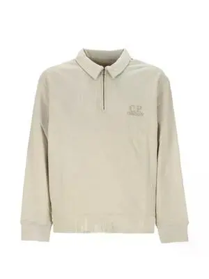 C.P. COMPANY Logo-embroidered Polo Shirt - Neutrals