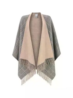 Brunello Cucinelli Prince Of Wales Check Fringed Jacket - Neutrals
