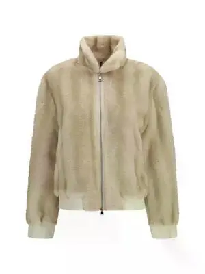 SWORD 6644 Faux-fur Cropped Jacket - Neutrals