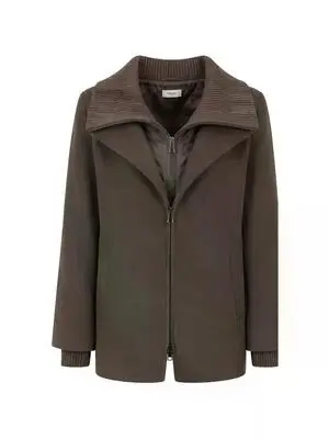 P.a.r.o.s.h Ribbed-knit Collar Zip-up Jacket