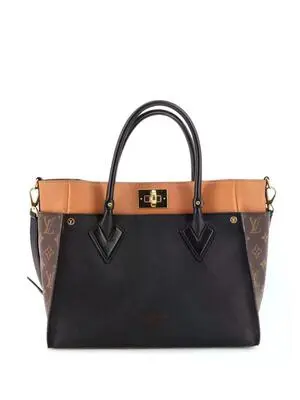 LOUIS VUITTON On My Side Leather With Monogram Canvas Mm Tote Bag