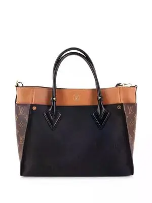 LOUIS VUITTON On My Side Leather With Monogram Canvas Mm Tote Bag