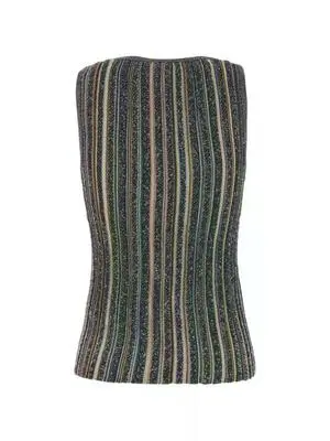 Missoni Ribbed Top With Sequins And V-neck