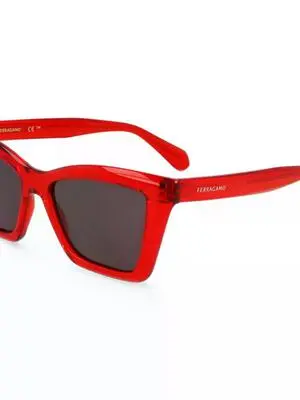 FERRAGAMO Geometric-frame Sunglasses - Red