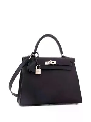 Hermès Kelly Handbag Noir Epsom With Palladium Hardware 25 Satchel