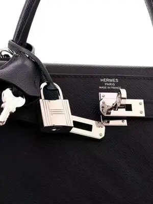 Hermès Kelly Handbag Noir Epsom With Palladium Hardware 25 Satchel