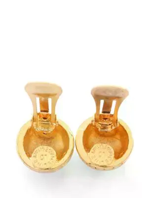 Celine Basket-weave Effect Clip-on Earrings