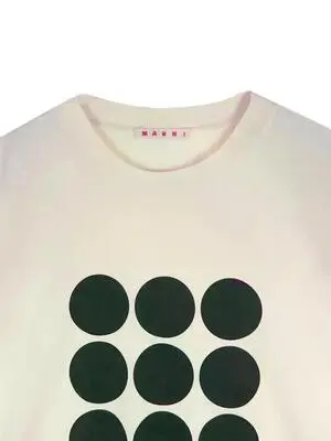 Marni White Cotton T-shirt With Planet-print