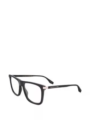 Marc Jacobs Logo Plaque Square Frame Eyeglasses - Black