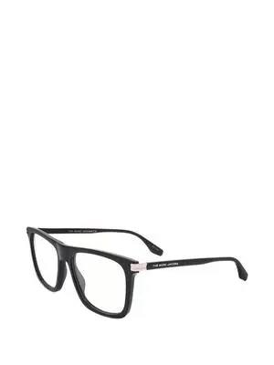 Marc Jacobs Logo Plaque Square Frame Eyeglasses - Black