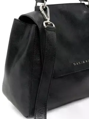 Orciani Logo-lettering Foldover Shoulder Bag - Black