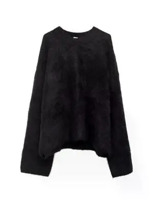 TOTEME Boxy Alpaca Knit Jumper - Black