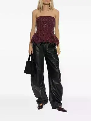 ROTATE BY BIRGER CHRISTENSEN Bead-embellished Peplum Top