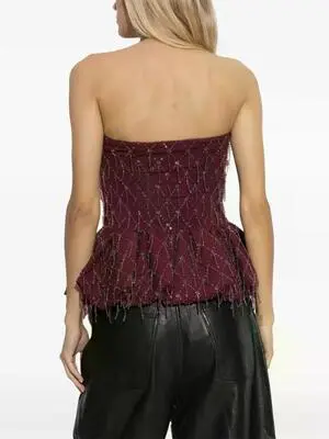 ROTATE BY BIRGER CHRISTENSEN Bead-embellished Peplum Top