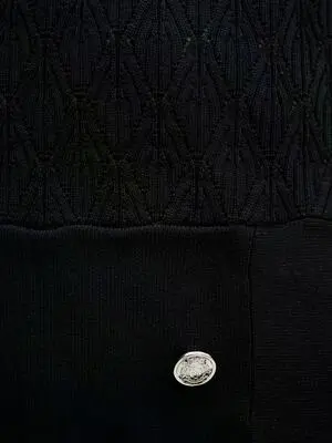 MORGAN Pointelle-knit Button-detail Mini Dress