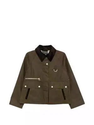 Barbour Waxed Cotton Corduroy Collar Coat - Green