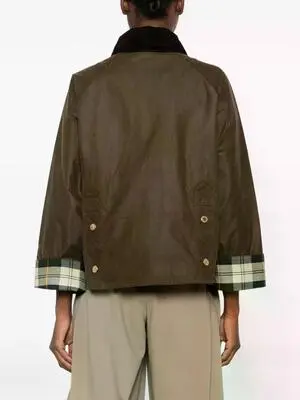 Barbour Waxed Cotton Corduroy Collar Coat - Green