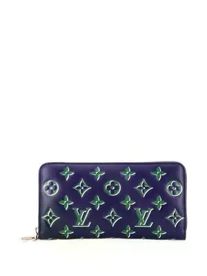LOUIS VUITTON Coussin Zippy Wallet Monogram Embossed Lambskin Small Wallets - Blue