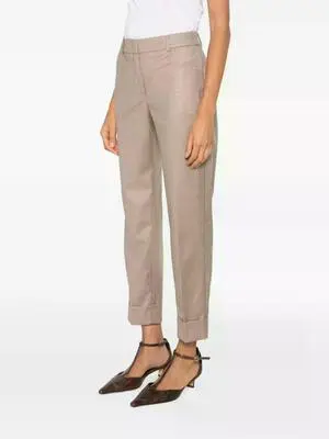 Peserico Turn-up Cuff Trousers In Micro-check