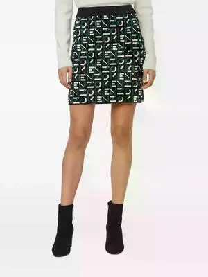 Kenzo Monogram Jacquard Mini Skirt - Black