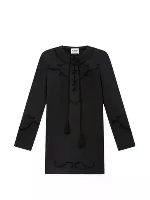Isabel Marant Étoile Elka Jersey And Broderie Anglaise Mini Dress - Black