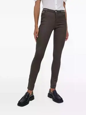 MORGAN Coated Slim-fit Trousers