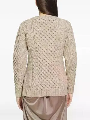 PILLINGS Cable-knit Embellished Cardigan - Neutrals
