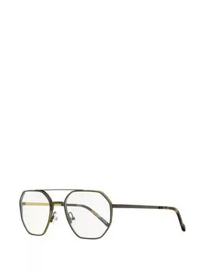 MOREL Geometric-frame Eyeglasses - Brown