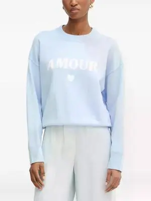 MORGAN Intarsia-knit Heart-motif Sweater - Blue