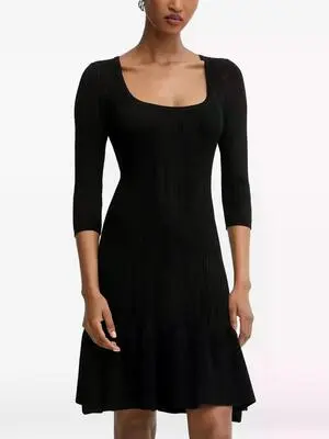 MORGAN Ribbed Ruffled Mini Dress