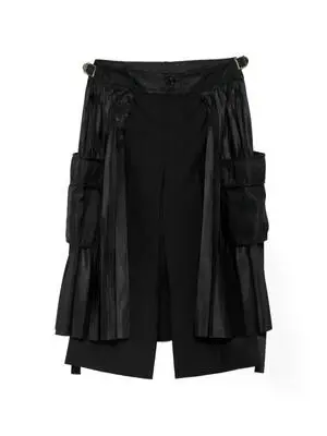 Sacai Pleated-overlay Cropped Trousers