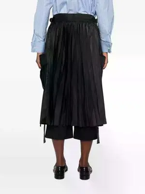 Sacai Pleated-overlay Cropped Trousers