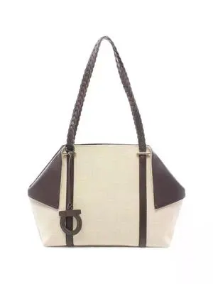 FERRAGAMO 2010s Braided Handle Tote Bag - Neutrals