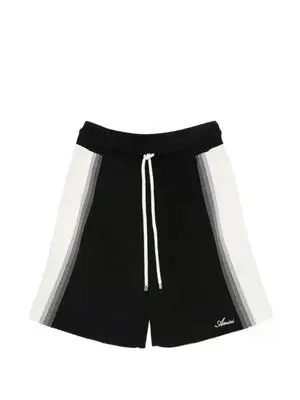 Amiri Gradient-stripe Knitted Shorts - Black