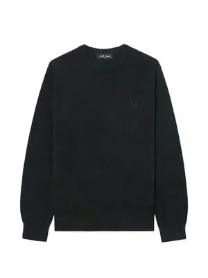Fred Perry Embroidered-logo Crew-neck Sweater - Blue
