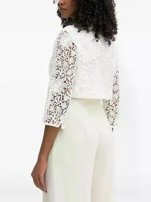 MORGAN Lace Overlay Cropped Jacket