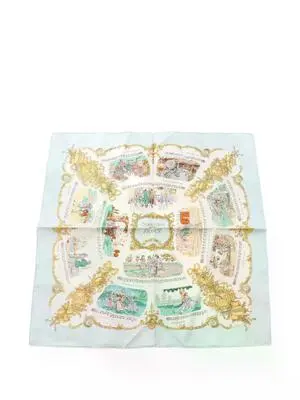 Hermès 2000s Chansons De France Scarf - White