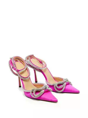 Mach & Mach Double Bow Embellished Stiletto Pumps - Pink