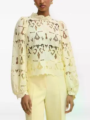 MORGAN Guipure-lace Blouse - Yellow