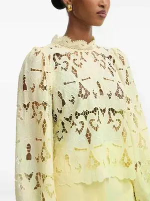 MORGAN Guipure Lace High Neck Blouse
