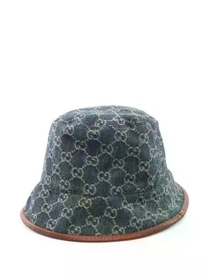 Gucci 2000s Gg-pattern Bucket Hat - Blue