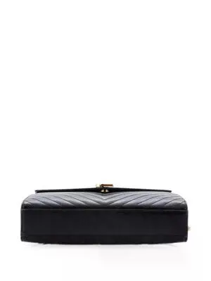 Saint Laurent Classic Monogram Envelope Satchel Matelasse Chevron Leather Large Shoulder Bag
