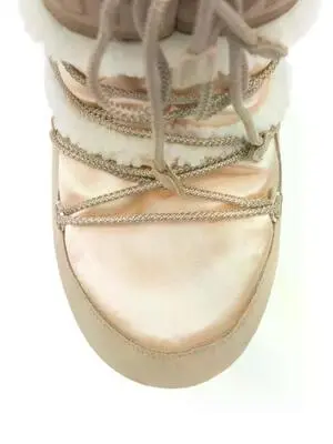 Moon Boot Faux-shearling Trimmed Boots - Neutrals